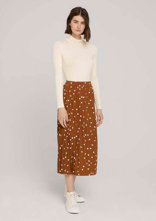 Saia midi camel c/ bolas - Tom Tailor | Jutina | Compre Online